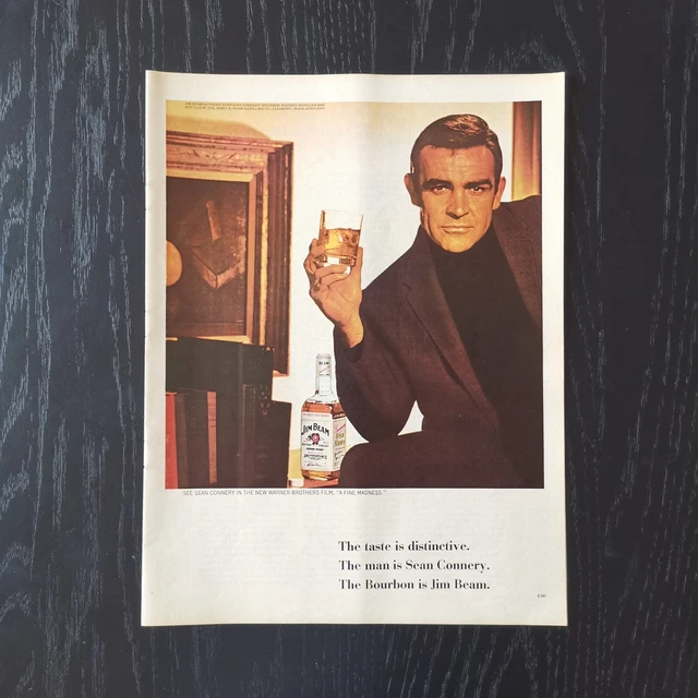 1966 JIM BEAM Sean Connery - Original Advertising 27x34 Advertising ...