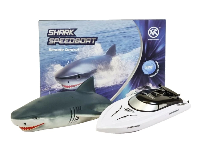 RC JET BOAT Shark Prank Radio Control Bait Model Toy Kids 2 In 1 Gift ...