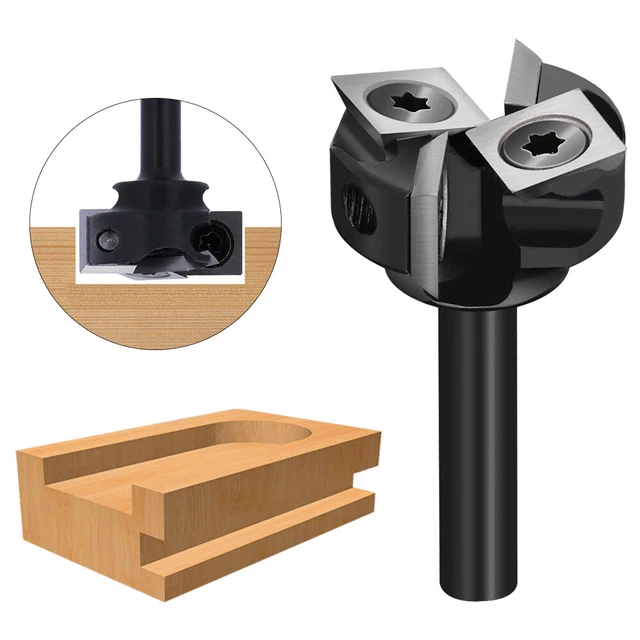 SPOILBOARD SURFACING ROUTER Bit 1/4'' Shank 1'' CNC Cutting Insert Slab ...