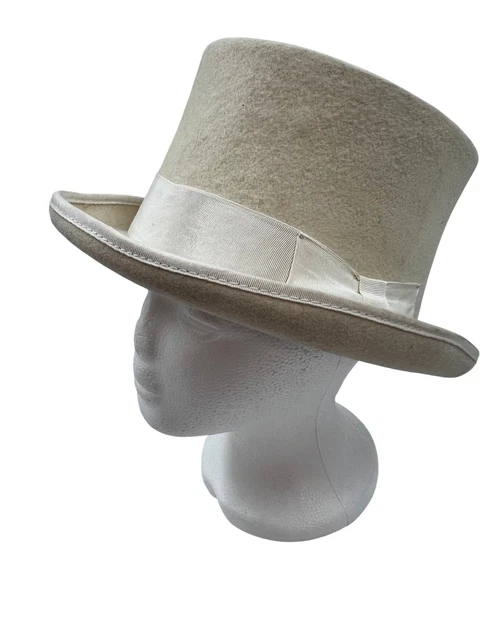 HANDMADE TOP HAT 100% Wool Cream Vintage Style Size S T2780 CH4 £14.99 ...