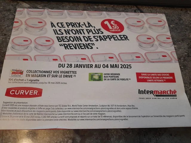 28 VIGNETTES INTERMARCHÉ 2025 CURVER jusqu'au 4 Mai 2025+ NEUF EUR 6,00 ...