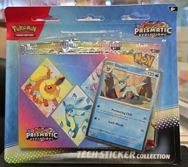 POKÉMON TCG PRISMATIC Evolutions Tech Sticker Collection Glaceon NEW ...