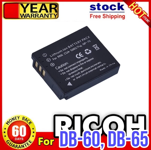 2024S DB-60 DB-65 Battery For Ricoh Caplio GR Digital II III IV R3 R30 ...