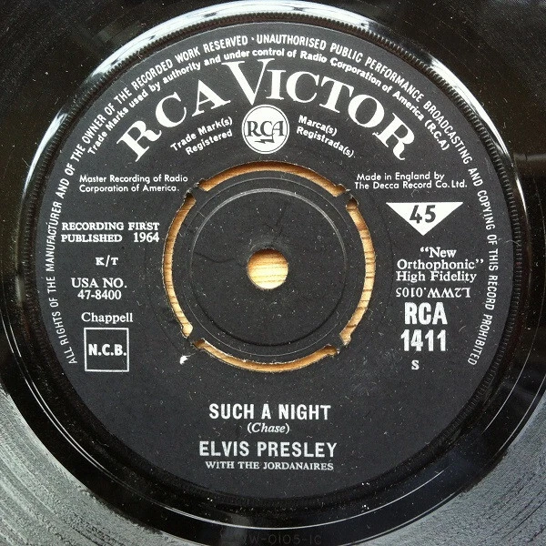 ELVIS PRESLEY - Such A Night / Never Ending - Used Vinyl Record 7 ...