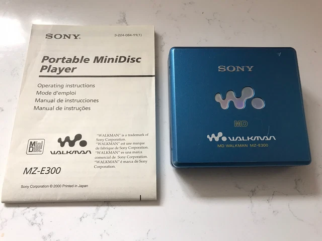BLUE SONY PORTABLE MiniDisc MINI-DISC Player WALKMAN MZ-E300 MD - AA ...
