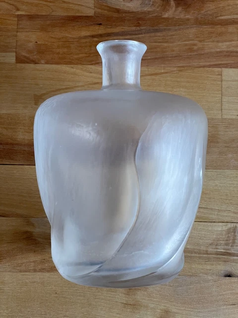 GLASVASE VON HANNS Model, Stuttgart 60er/70er, geschliffenes Glas Vase ...