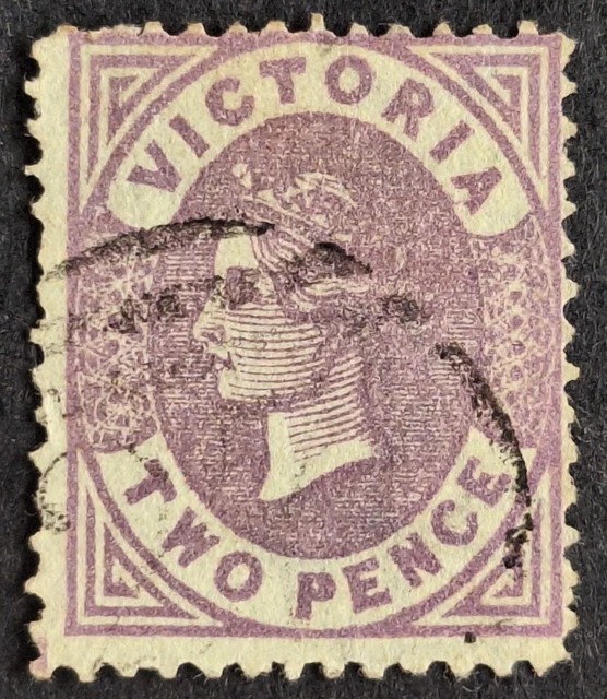 1878 VICTORIA AUSTRALIA 2d Dl Vlet mve on grn Bell design stamp Emrgncy ...