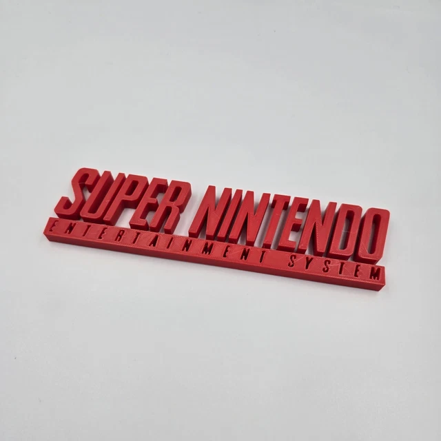 SNES SUPER NINTENDO Entertainment System Logo 3D Printed Lerpo3D £12.99 ...