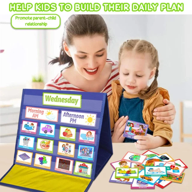 KIDS VISUAL SCHEDULE Chart Calendar Behavior Visual Behavioral Routine ...
