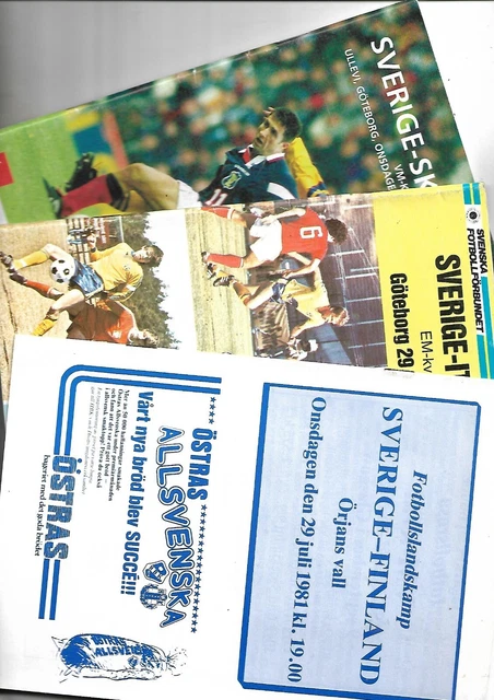 BULK FOOTBALL PROGRAMMES 3 rare SWEDEN HOMES all listed £6.00 - PicClick UK