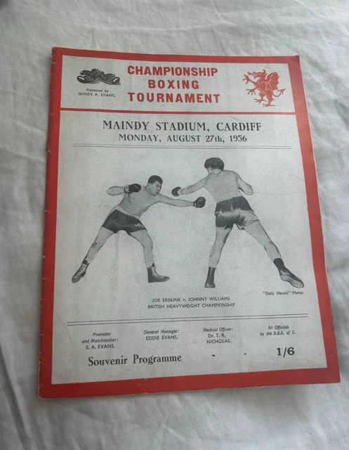 JOE ERSKINE V Johnny Williams Heavyweight Champ Boxing Programme August ...