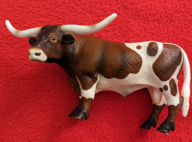2002 SCHLEICH FARM Animals Retired Texas Longhorn Bull Cow Cattle Toy ...