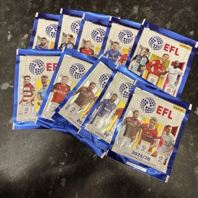 PANINI EFL STICKER Collection 25/26 Packs 10 Packs Sealed Brand New £6. ...