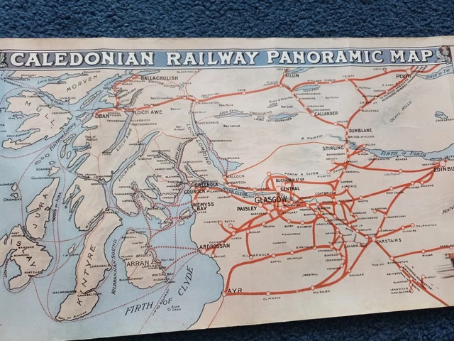 CALEDONIAN RAILWAY PANORAMIC Map - Carriage Map - Reproduction £5.00 ...