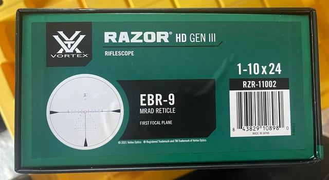 VORTEX RAZOR HD Gen iii 1-10x24 FFP EBR-9 MRAD RZR-11002 $1,900.00 ...