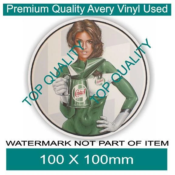 Vintage Castrol Pin Up Girl Decal Sticker Vintage Man Cave Hot Rod