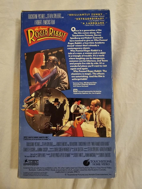 WHO FRAMED ROGER Rabbit VHS 1988 Black Diamond Touchstone Clamshell £12 ...