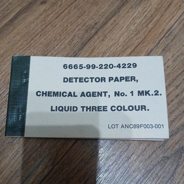 BRITISH MILITARY ISSUE NBC Detector Paper, No.1 Mk.2 £8.99 - PicClick UK