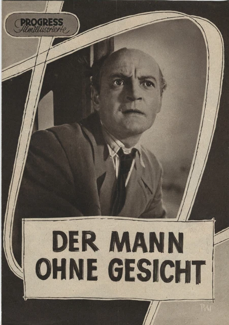 DER MANN OHNE Gesicht - Progress Filmillustrierte Nr. 110/56 - DDR ...