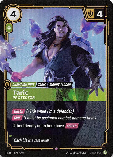 TARIC PROTECTOR FOIL 074/298 Origins Riftbound League of Legends 002887 ...