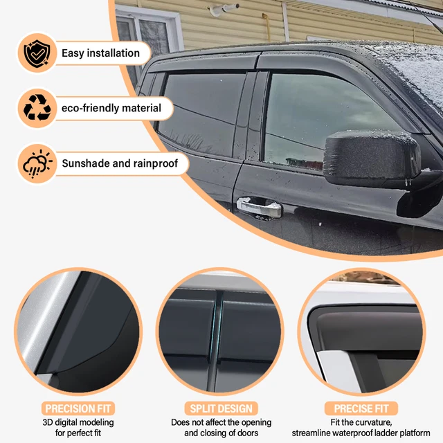 FOR MITSUBISHI TRITON MV 2024-2026 Weather Shields Window Visors Wind ...