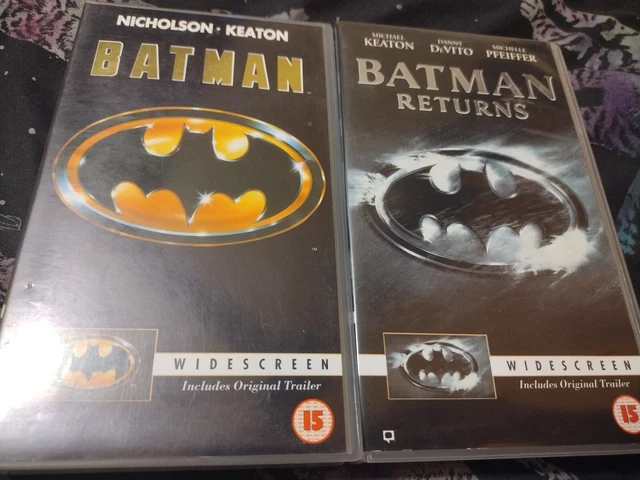 BATMAN AND BATMAN Returns Wide-screen VHS Tim Burton Jack Nicholson ...