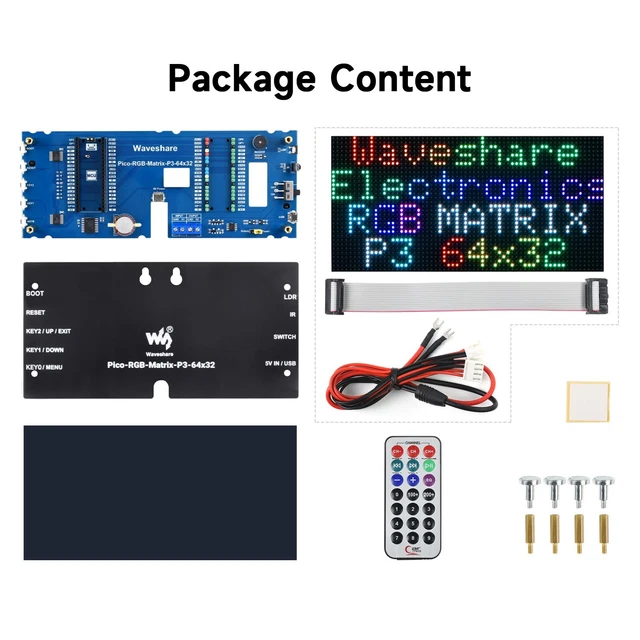 WAVESHARE RGB FULL-COLOR Multi-Feature Digital Clock for Raspberry Pi ...