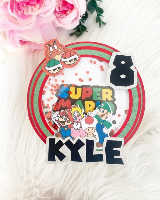 PERSONALISED SUPER MARIO inspired Cake Topper Shaker 3D with Name and ...