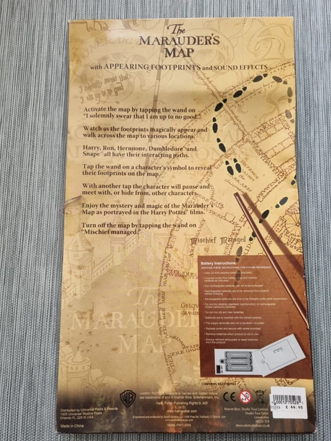 HARRY POTTER MARAUDER'S Map Appearing Footprints & Sound Effect Working ...