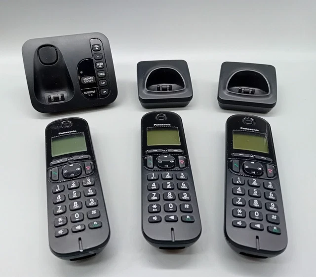 PANASONIC KX-TGC220E - X3 Handsets Base Units Answering Machine ...