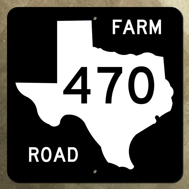 TEXAS FARM TO market route 470 state highway marker road sign map 1965 ...
