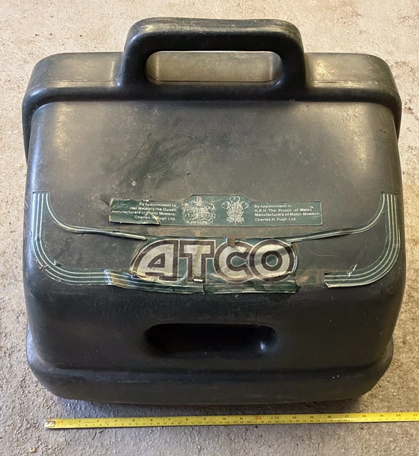 ATCO VINTAGE PETROL Cylinder Lawnmower Plastic Grass Box Collector ...