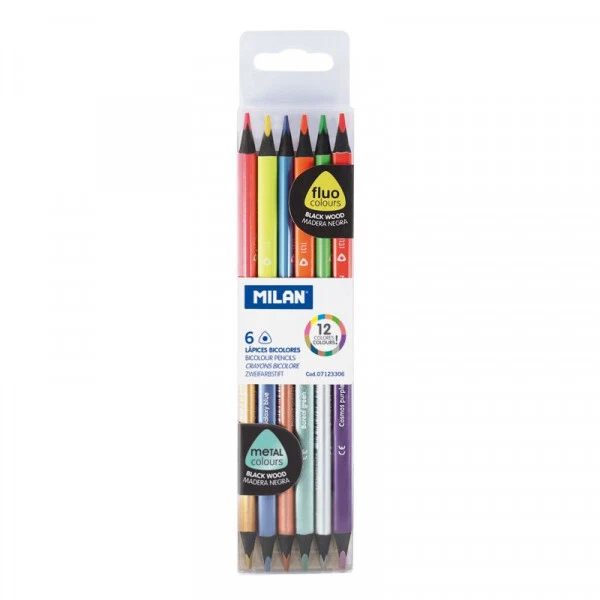 POCHETTE DE 6 crayons bicolores corps triangulaire assortiment EUR 10 ...