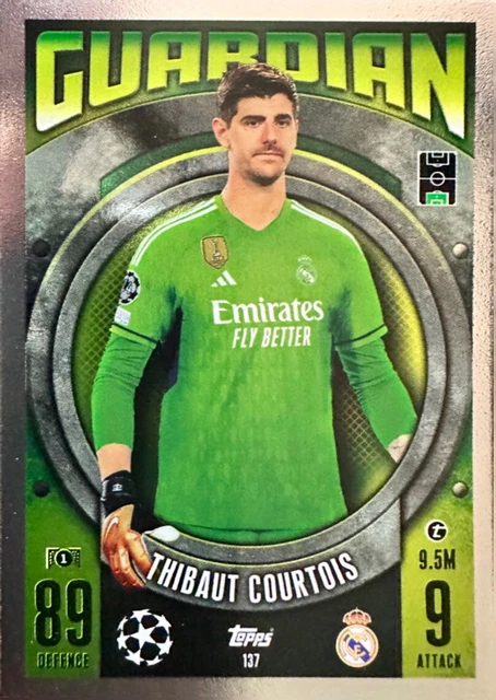TOPPS MATCH ATTAX 2023-2024 CARD N.137 Thibaut Courtois Real Madrid CF ...