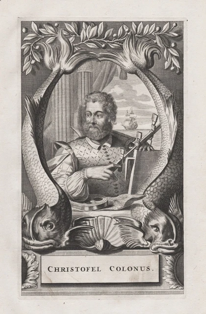 CHRISTOPHER COLUMBUS ITALIEN Explorer Cristobal Colon Portrait Montanus ...