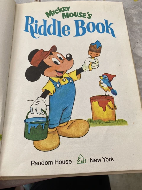 MICKEY MOUSE’S RIDDLE Book By Disney’s Wonderful World Of Reading 1972 ...