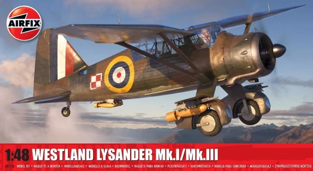AIRFIX 1:48 SCALE Westland Lysander Mk.I/Mk.III Model Kit Skill Level 3 ...
