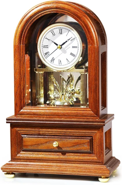 WOODEN TABLE ANNIVERSARY Clock, Pendulum Mantel Clock, Antique ...