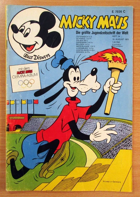 MICKY MAUS 1972 Heft 34 vom 9 August 1972 Ehapa Verlag Zustand 3 EUR 1 ...