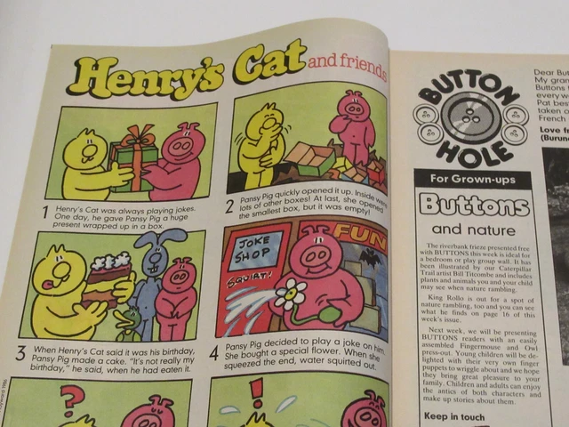 BUTTONS FOR PLAY School children comic No 237/Postman Pat/King Rollo ...