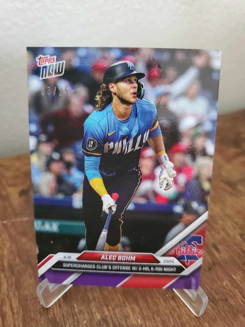 2024 TOPPS NOW #96 Alec Bohm Philadelphia Phillies 2 H VIOLET parallèle 3/25 EUR 13,79 - PicClick FR