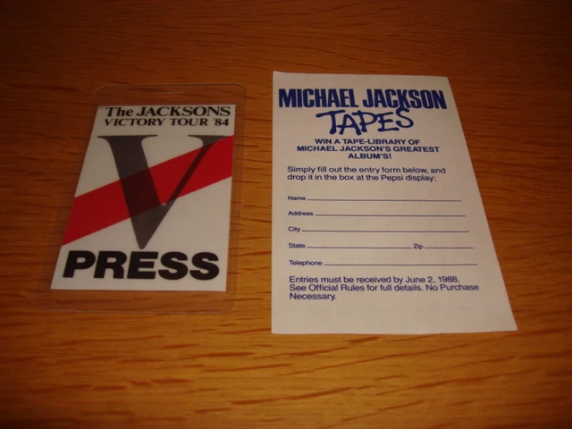 MICHAEL JACKSON TAPES Win A Tape-Library 1988 Pepsi Leaflet / Victory ...