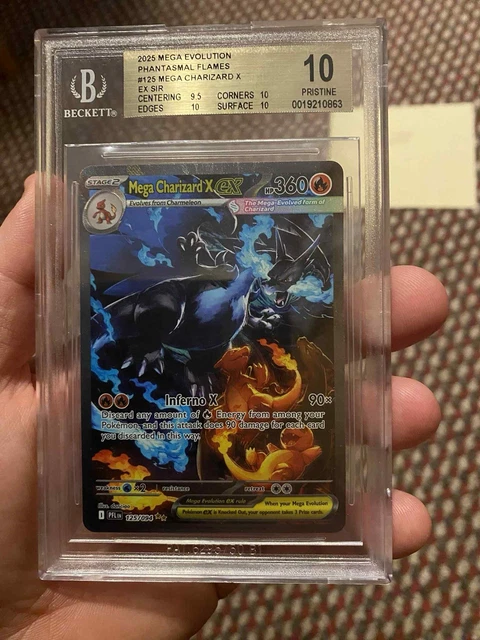 POKEMON PHANTASMAL FLAMES Mega Charizard X Ex 125/094 Beckett 10 Gem ...