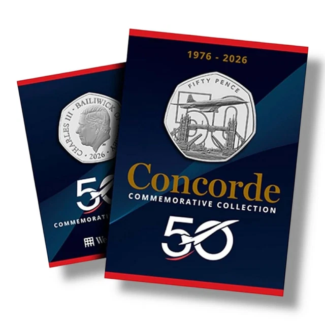 2026 CONCORDE 50P Coin Brand New Concorde 50th Anniversary 50p Coin £14 ...