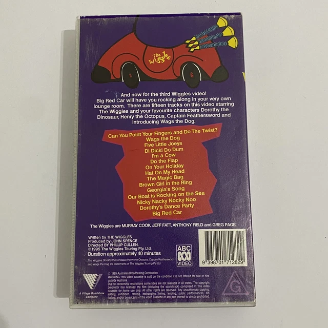 THE WIGGLES (VHS, 1995) Big Red Car ABC Kids Video Tape - Original Cast ...