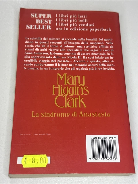LIBRO LA SINDROME DI ANASTASIA MARY HIGGINS CLARK EUR 7,49 - PicClick IT