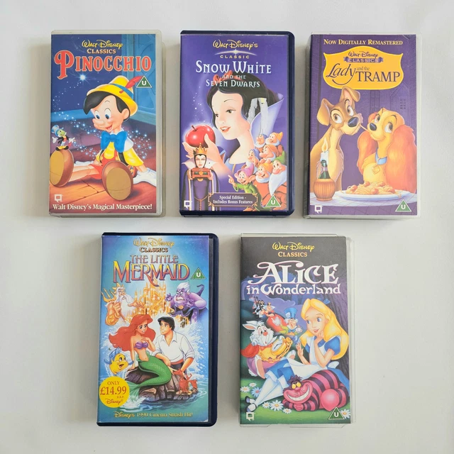 WALT DISNEY CLASSICS Set Of 5 VHS Animation Cartoon Movies Kids Rating ...