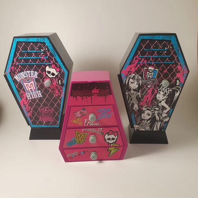 RARE MONSTER HIGH Coffin Lockers Dresser Toy Room Accessories Furniture ...