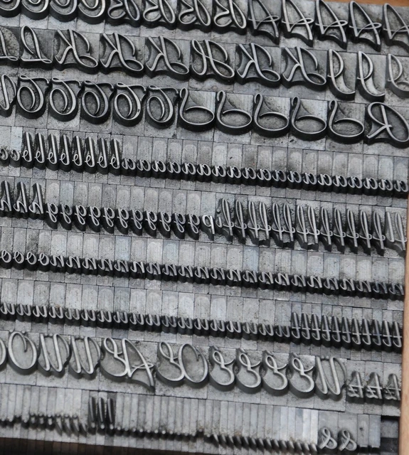 POLICE DE CARACTÈRES plomb lettres typographie imprimerie tampon ...