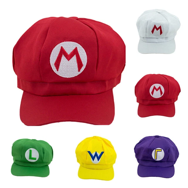 SUPER MARIO BRO Luigi Letter Anime Baseball Cap Adult Waluigi Wario ...